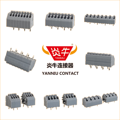 2.54/3.5/7.0mm按压式弹簧式PCB接线端子连接器DG/KF250/PTSA0.5