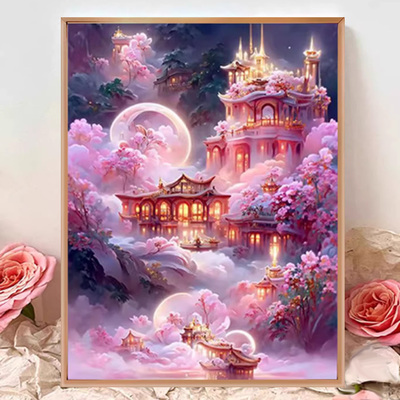 水钻粉色城堡棉布客厅新款DIY