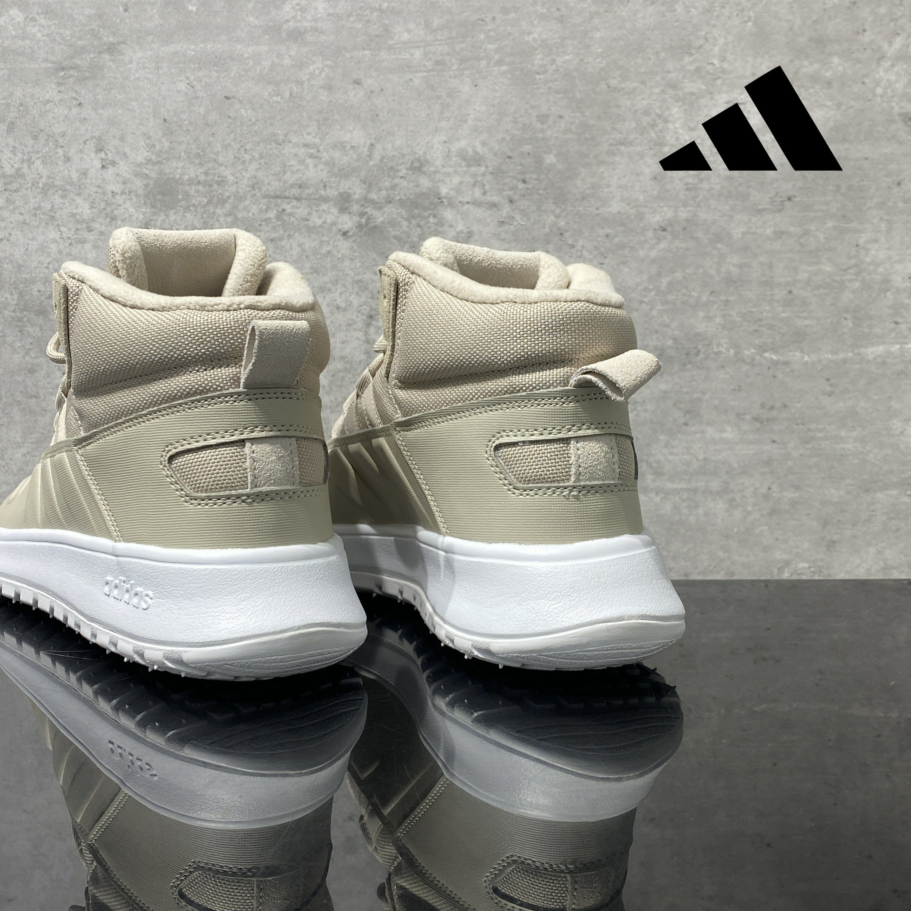冬季穿搭 Adidas/阿迪达斯正品男女同款加绒加厚高帮保暖运动鞋