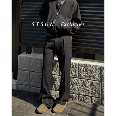 STS斜纹垂顺高级感捏褶西裤