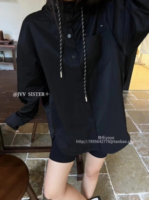 JVV SISTER慵懒风长袖连帽防晒外套女夏天薄款空调衫设计感宽松