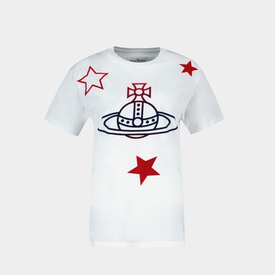 Vivienne Westwood 西太后 Orb&stars 经典 T恤 - 纯棉 - 白色