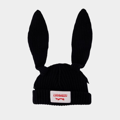 Charles Jeffrey Loverboy Chunky Rabbit 毛线帽 - 羊毛 - 黑色