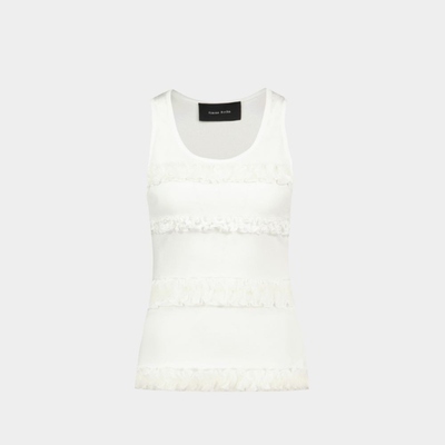 Simone Rocha Fitted Ruffle Frill Tank 白色棉质荷叶边背心