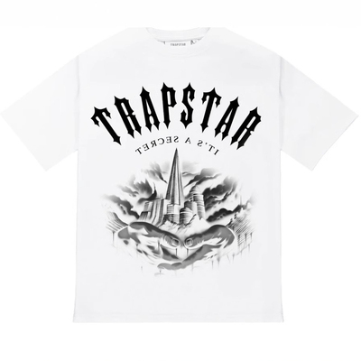 TRAPSTAR PRINT TEE-WHITE TS FLAME PRINT TEE 夏季潮牌街头T恤