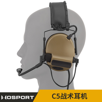 WOSPORT C5战术耳机 拾音降噪战术耳机 头戴式通讯设备抗噪耳麦