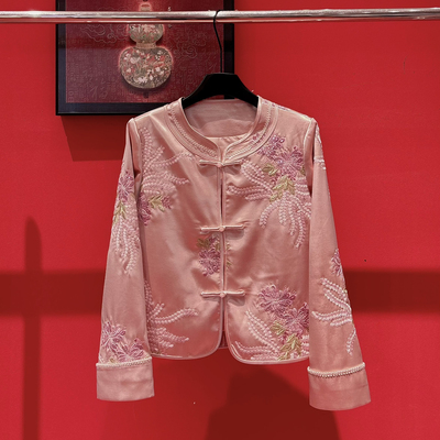 布谷-春款法式复古短款修身烫金提花设计感小香风短外套YS1-w217