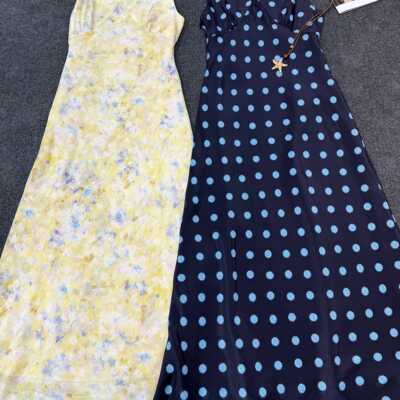 布谷-年夏上新V领斜裁收腰侧拉链有内衬背心裙连衣裙YS175-G107