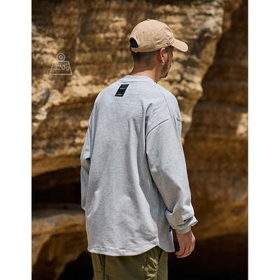 日系重磅男士休闲宽松长袖T恤