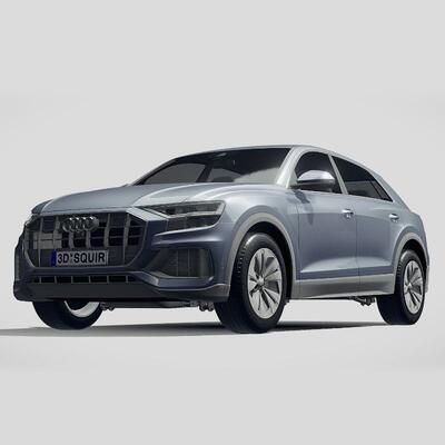 奥迪Q8汽车模型 3Dmax C4D 犀牛Rhino blender高精度简单内饰