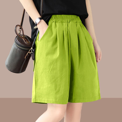 薄款纯棉运动短裤女夏季休闲百搭直筒宽松显瘦ins潮阔腿五分裤子