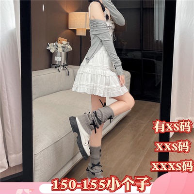 夏装加小码女装矮个子150cm显高XXXS蕾丝裙蓬蓬a字短裙半身裙百搭