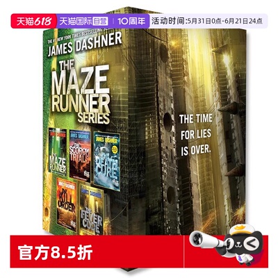 【自营】英文原版 The Maze Runner Series 移动迷宫 5册盒装  烧痕审判 死亡解药 致命追捕 青少年科幻小说 悬疑推理电影小说