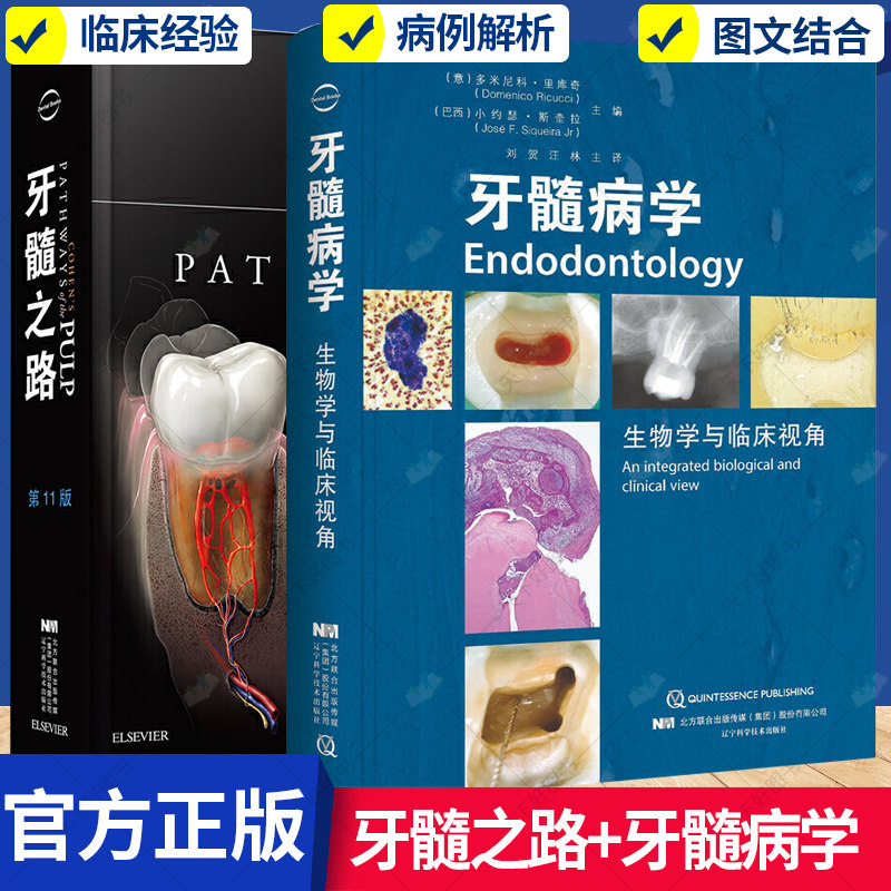 正版包邮 套装2册 牙髓病学:生物学与临床视角+牙髓之路 牙体牙髓病学临床牙髓再生技术口腔书籍医学类书籍 牙科治疗根管图谱书籍