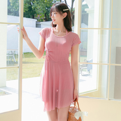 泳衣女装连体裙式保守遮肉显瘦性感泳衣泡温泉沙滩度假泳装