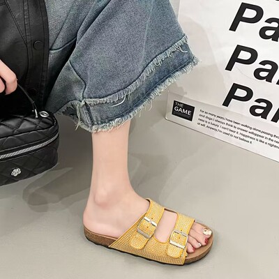 专柜女鞋！新款拖鞋！厚底舒服夏季凉拖鞋女外穿水钻凉鞋MM52002