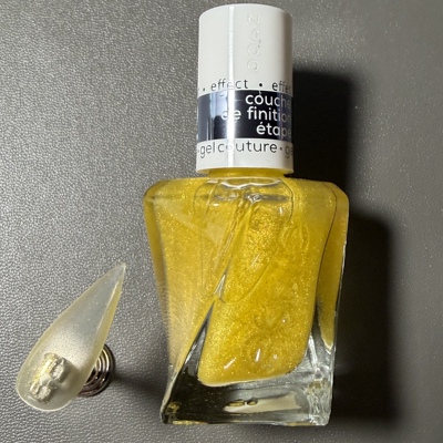 Essie 微光疗瓶Metallic Glaze 金属釉彩顶油 Crushed Gold碎金