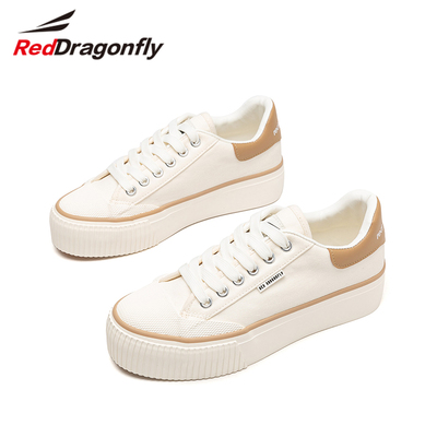 红蜻蜓休闲帆布松糕饼干鞋