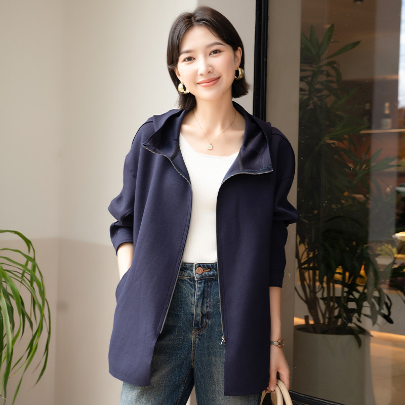 YUN韫2026秋季福利女装拉链宽松百搭显瘦连帽空气棉风衣外套5926