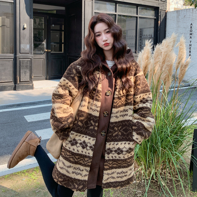 【首发新款】假两件拼接毛毛外套2C115-2357-P185-K278