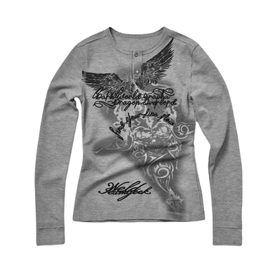 TEAMGEEK复古图腾华夫格亨利衫