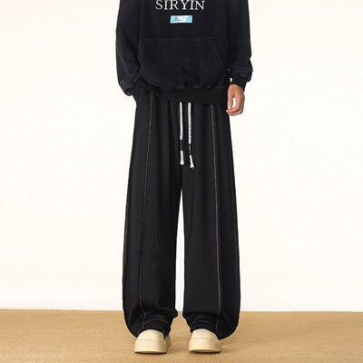 【控价89】350克重磅秋冬季休闲卫裤大码纯色加肥加大复古公版港