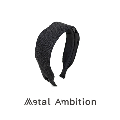 Metal Ambition复古针织镂空宽边发箍女百搭气质压发头箍