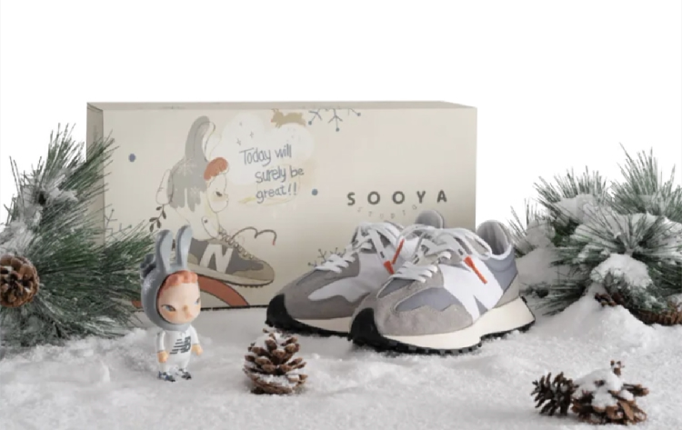 GXP New Balance KIKS SooyaStudio 327 超限量 圣诞套装灰色跑鞋