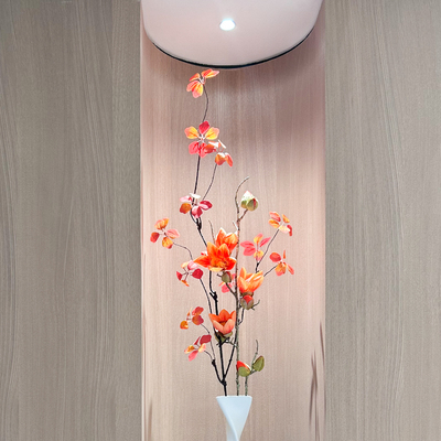 宋式美学4D木棉花仿真花中式绢布细高长枝插花客厅电视柜玄关装饰