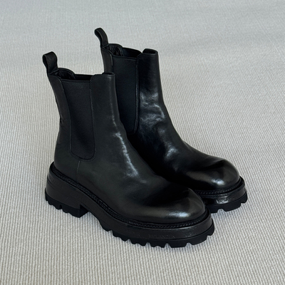 真皮切尔西靴男复古做旧英伦皮靴