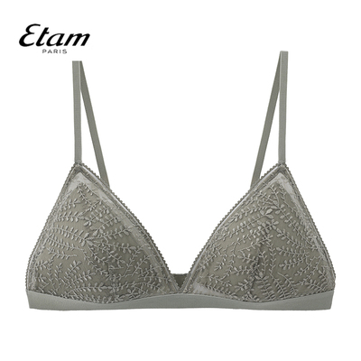 Etam法式轻薄蕾丝三角杯小胸无钢圈文胸性感蕾丝女内衣W322DI0110