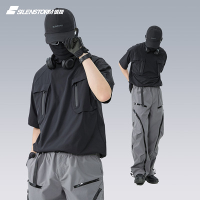 SENTNLTECH拉链双胸袋速干短袖