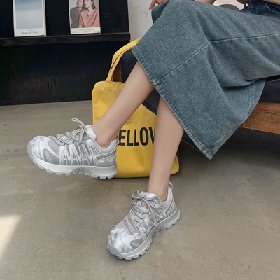 她菲娅2026夏新款欧货真皮老爹鞋女网面透气轻便百搭休闲鞋女2903