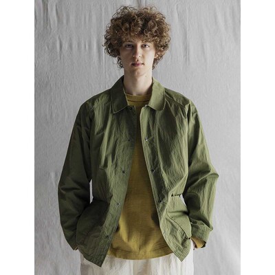 JACKMAN金属质感教练夹克 残丝尼龙 盐缩工艺 宽松插肩袖外套