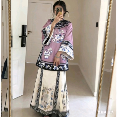 醉宫显瘦记女晋商少奶奶汉服套装晚清格格服斜襟宫廷黄色古装