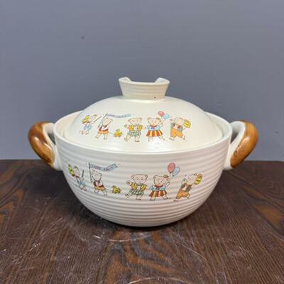 景德镇珍宝砂锅2818彩色小熊3升家用彩熊不裂炖煮卡通可爱大容量