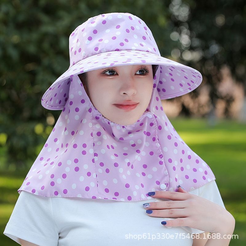 帽子女太阳帽防紫外线遮脸透气遮阳渔夫帽夏季钓鱼帽大帽沿帽