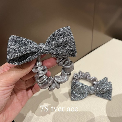 现 tveracc韩代新款闪闪蝴蝶结发圈头绳高弹力发绳 发饰