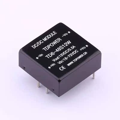 TD6-48S12W  Vin=18V~72V Vout=12V 500mA   价格以咨询为准