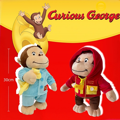 新款Curious George玩偶好奇的乔治毛绒玩具乔治猴子公仔生日礼物