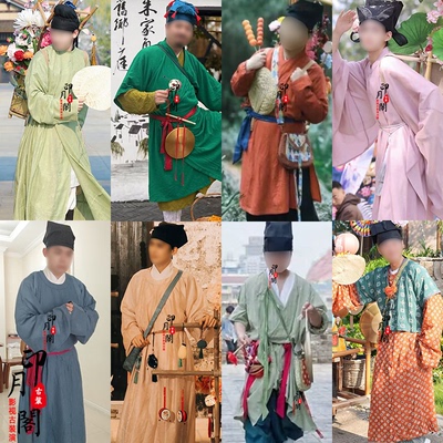 古代集市路人卖货郎商贩古装