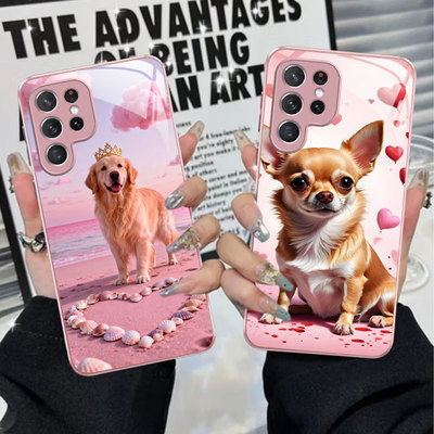 A55苹果17小狗SamsungS23+三星S24ultra手机壳26外S25FE金毛22u吉娃娃54玻璃14case56适用16plus女21泰迪15狗