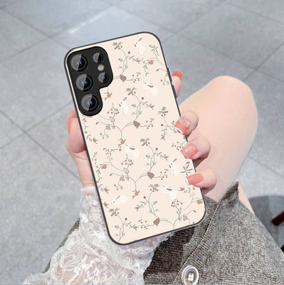 SamsungS23fe苹果16plus三星a55手机壳34适用小碎花s22+玻璃s24ULTRA全包a53花朵a52男iPhone15女a54男case14