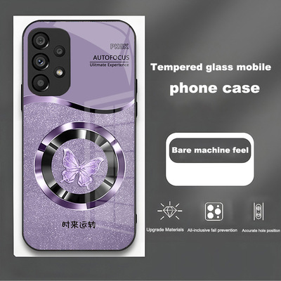 16plus苹果14SamsungS25三星S24fe蝴蝶A55手机壳S22ultra女s23u加54可爱21+M53case52适用34玻璃73时来运转15