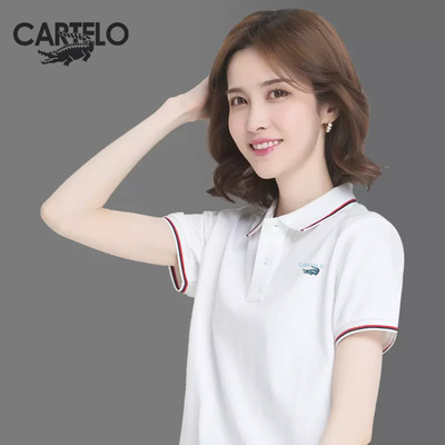 鳄鱼PoLo衫女士短袖t恤夏季条纹