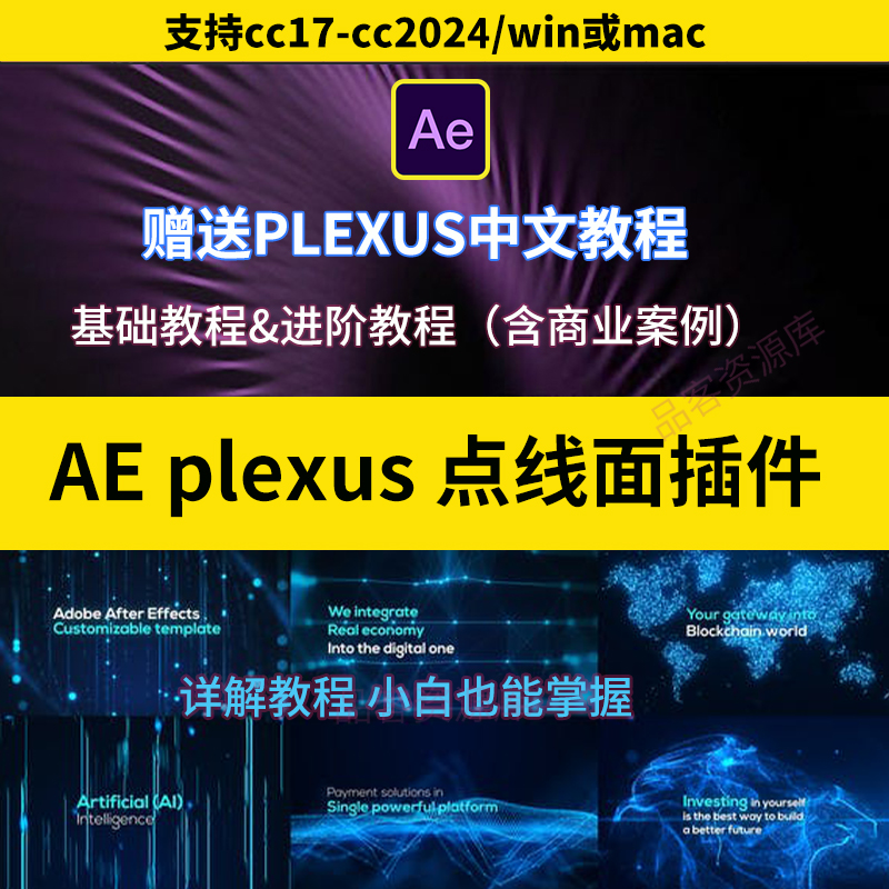 Plexus插件AE点线面插件三维插件2024Plexus教程支持WIN/MAC苹果_虎窝淘