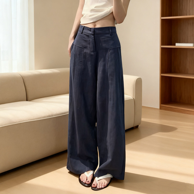 26新款 氛围感百搭时尚棉麻直筒宽松休闲裤  KZ02027