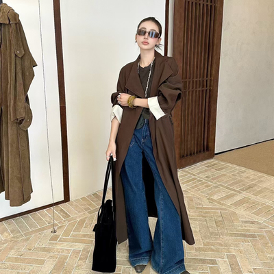 TARU慵懒风宽松长款风衣女