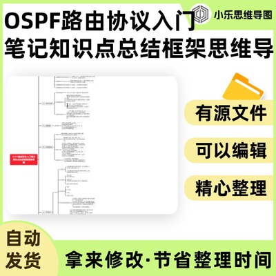 OSPF路由协议入门笔记知识点总结框架思维导图Xmind笔记制作电子