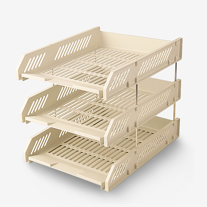 得力9209Z桌面三层文件盘文件架文件框文件座文件筐资料架办公用品_虎窝淘